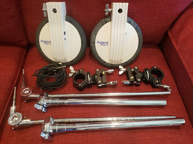 (2) Roland PD-7 V-Pad 7" Dual Trigger Pads | Reverb