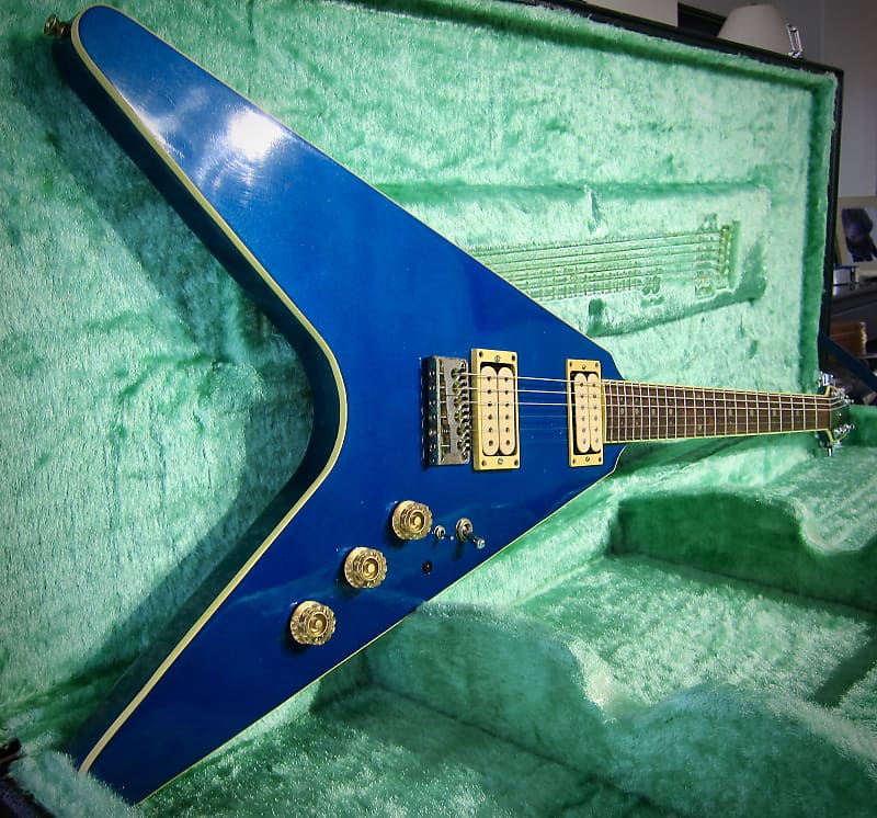 Cort Flying V NOS Guitar Metallic Blue in Perfect As New | Reverb