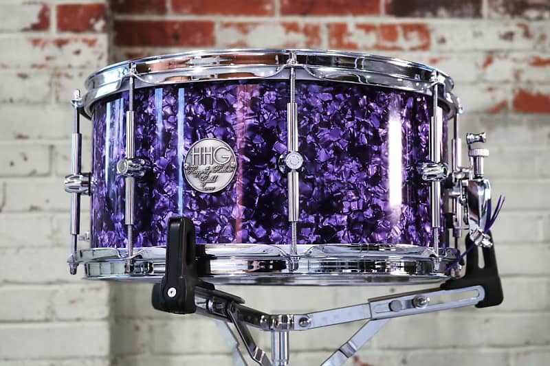 HHG Drums 14x7 poplar stave snare drum - Purple pearl | Reverb