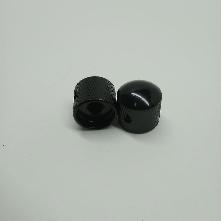 Metal black dome top volume and tone knobs two-piece set | Reverb