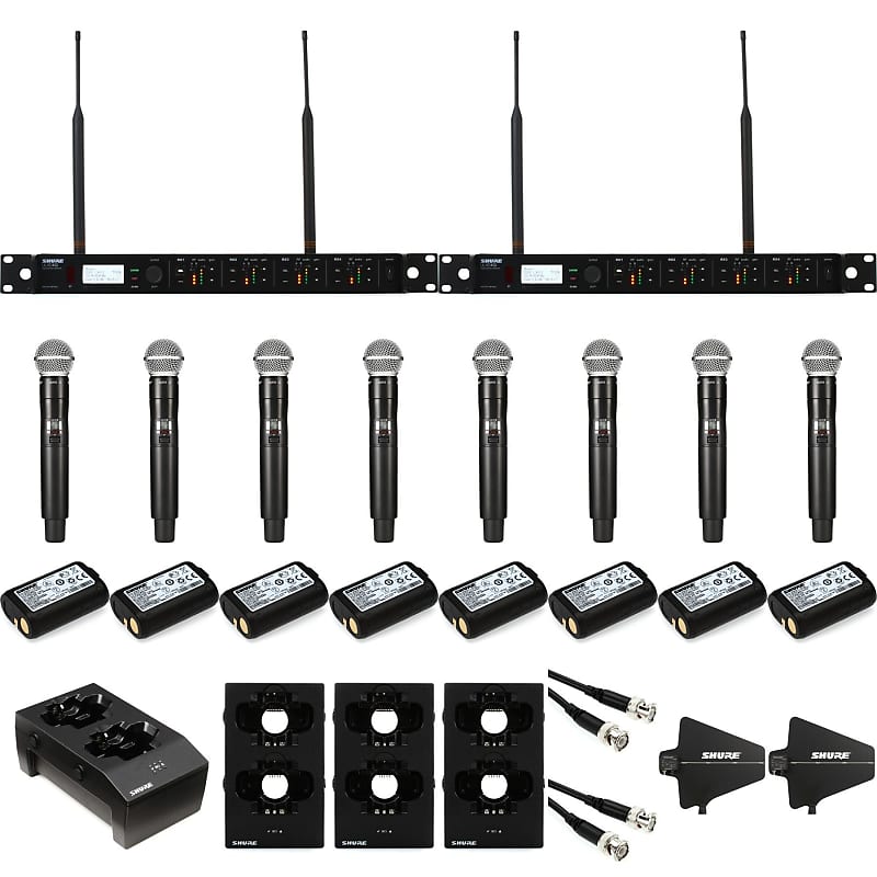 Shure ULXD4Q 8-Channel Handheld Wireless Bundle - H50 Band | Reverb