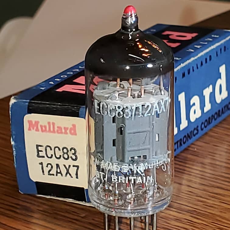 12AX7/ECC83 Mullard Red Tip 161 B2G3 etched code NOS/NIB | Reverb
