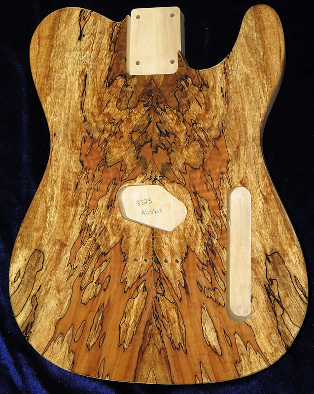 Spalted Maple Top / Aged Cottonwood Telecaster Tele Body 4lbs | Reverb
