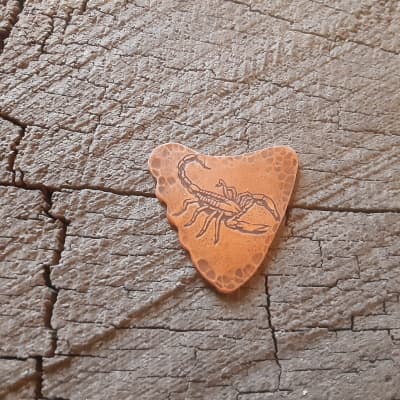copper guitar pick - playable in shark fin shape with | Reverb