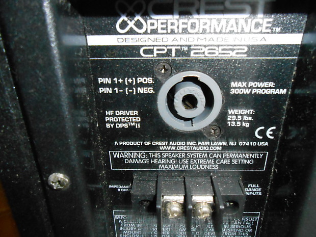 Crest Audio Crest Performance CPT 2652 made in USA 2004 | Reverb UK