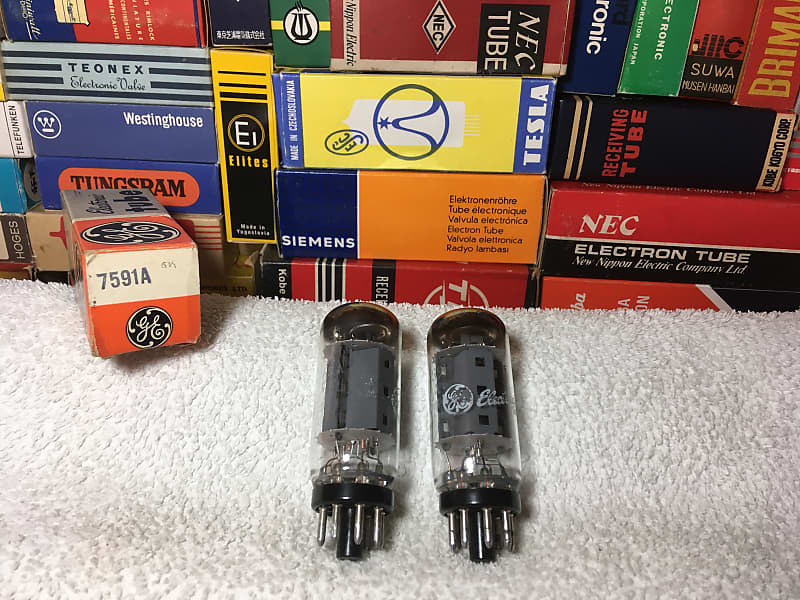 2 NOS GE USA 7591A Vintage Power Audio Tubes ~ Thick | Reverb