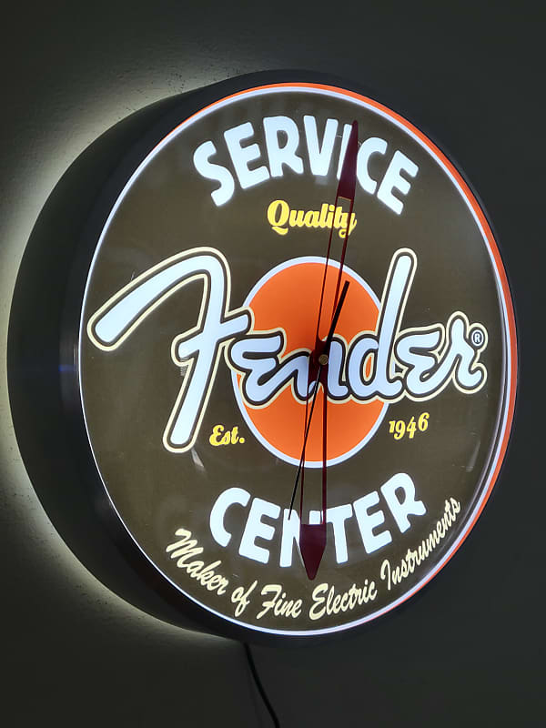 Fender Guitars Dealer Style Light Up Clock Killer Cool Man | Reverb