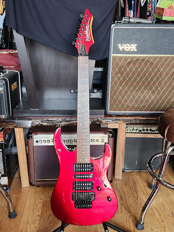 Washburn WG-587V 7-String Guitar Metallic Red | Reverb