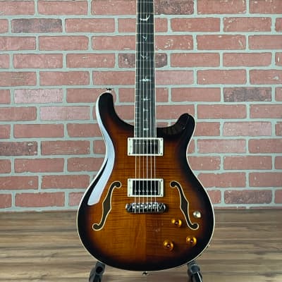 SJ Custom Guitars, Hollowbody,Flame Mango Top, Mahogany Back, | Reverb