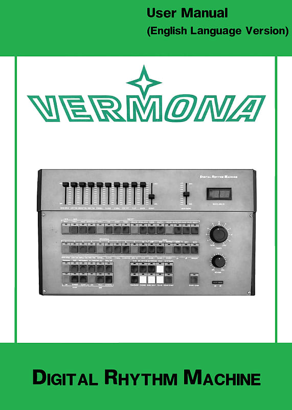 Vermona DRM User Manual (English Language version) | Reverb UK