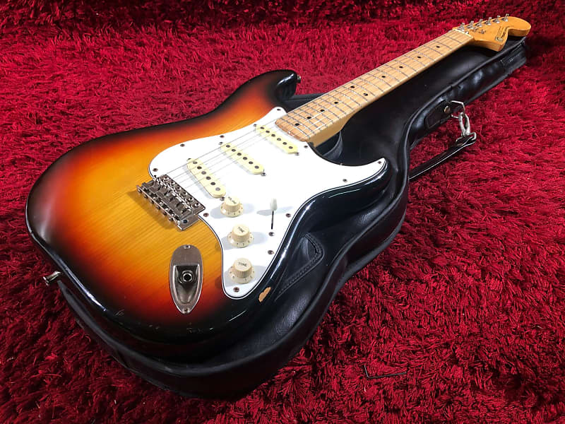 Electric Guitar Stratocaster Fernandes Sunburst Stone Logo | Reverb