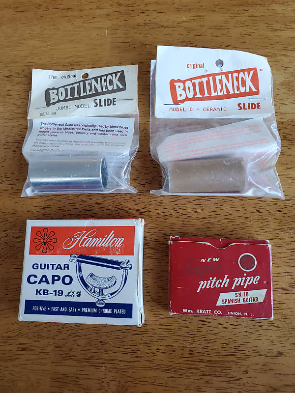 Vintage Jan Mar Bottleneck Slides and Hamilton KB-19 Guitar | Reverb