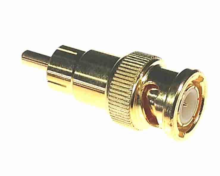BNC Male To RCA Male Adapter - Gold | Reverb
