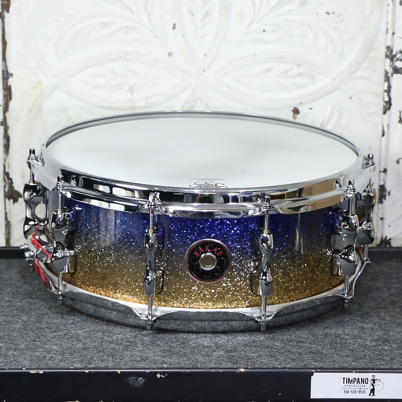 Used Sakae Maple Snare Drum 14X5.5in Lazurite Gold | Reverb