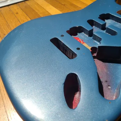 Kalfas Guitar Stratocaster Body Reliced Metallic Blue Lacquer | Reverb