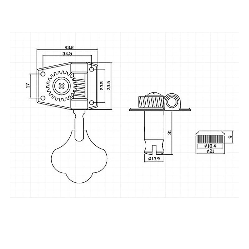 1 x Bass Tuner Machine Head for Left Handed Bass GB400 | Reverb Canada