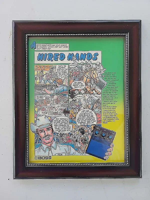 1984 Boss Pedals Color Promotional Ad Framed Boss Hand | Reverb