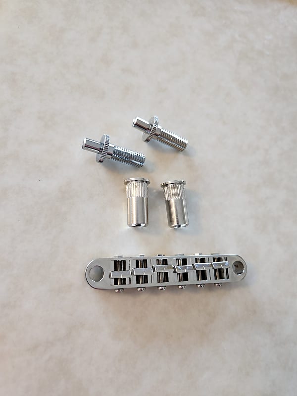 Gotoh Tune-o-matic Bridge with Studs/Bushings, Nickel | Reverb