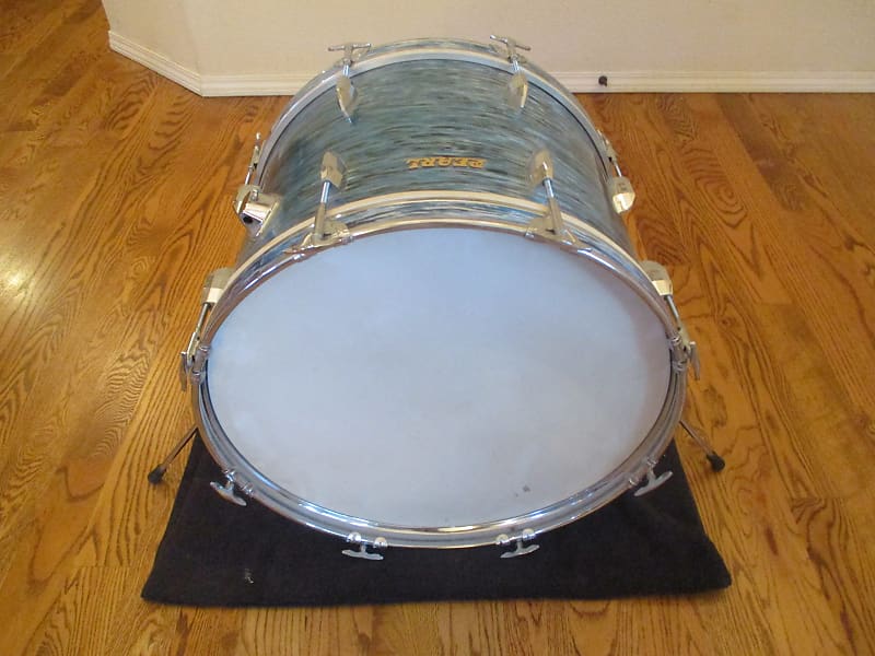 Pearl Drum #2 Vintage Pearl 14 X 20 Bass Drum, Blue Strata, | Reverb