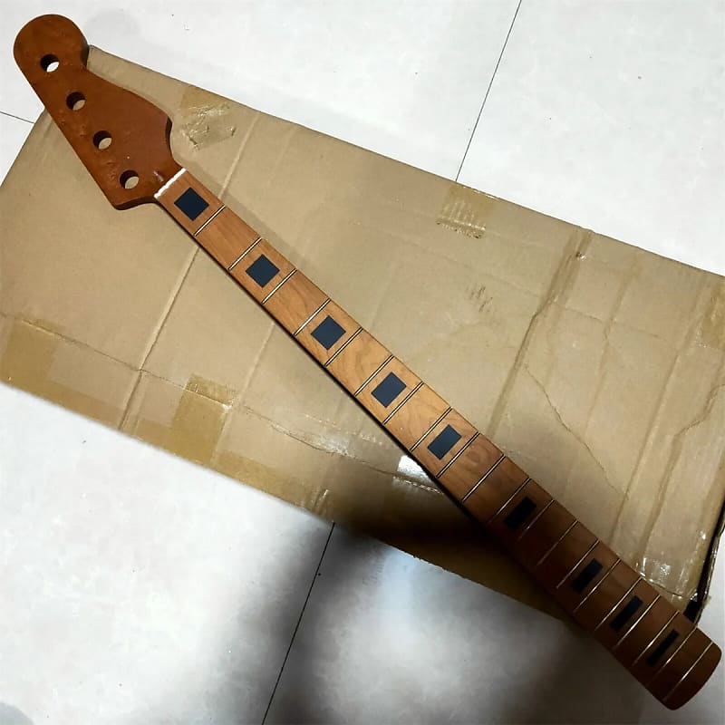 Roasted Maple Wood 4 String Jazz Bass Style Neck, 20 Frets | Reverb