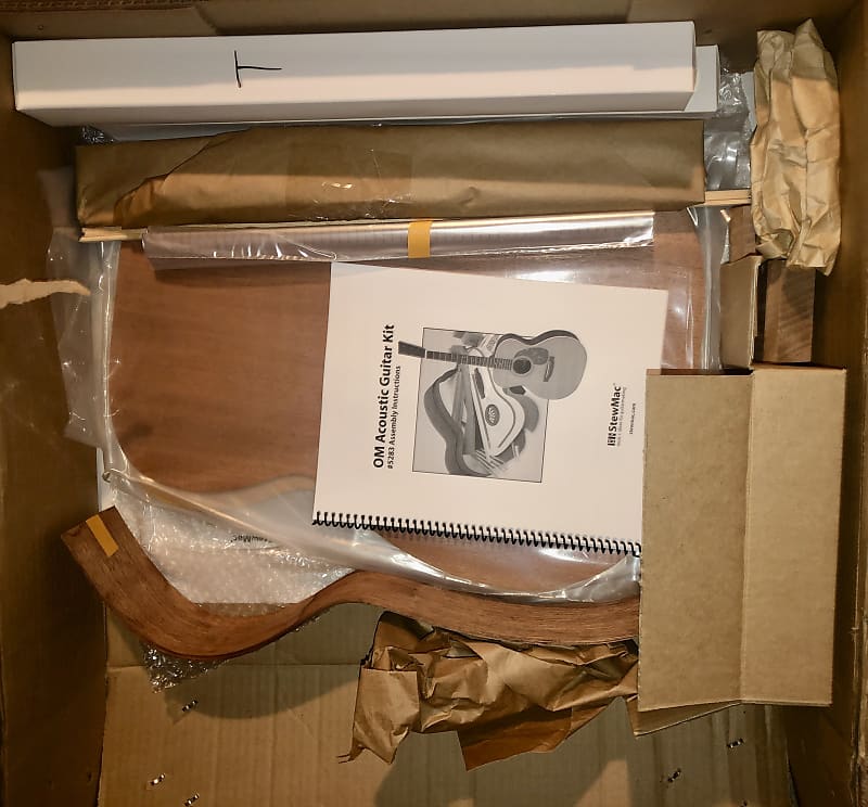 StewMac OM Acoustic Kit: Dovetail Neck, Torrefied Spruce Top, | Reverb