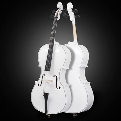 Glarry GC101 4/4 Full-Size Acoustic Cello - White | Reverb