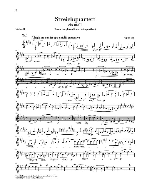 Ludwig Van Beethoven String Quartet C Sharp Minor Op 131 | Reverb