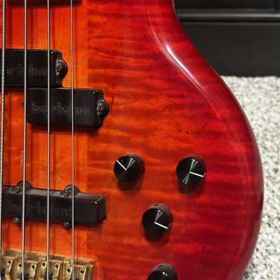 Pedulla MVP 2002 5A Flame Amber Sunburst | Reverb