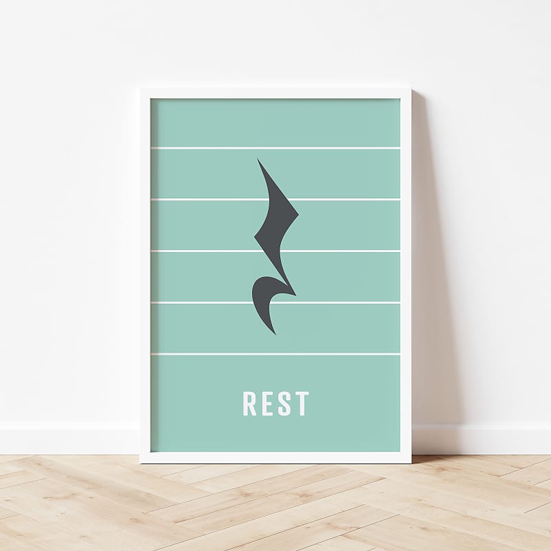Note Rest Print - Music Notes Poster, Musical Note Art, | Reverb UK