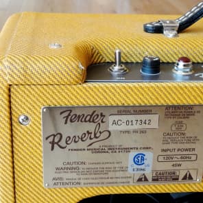 Fender '63 Tube Reverb Unit Tank Lacquered Tweed Near Mint w/ | Reverb