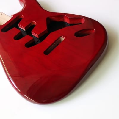 Glossy SSS Transparent Red 2 Piece Alder Strat Electric | Reverb