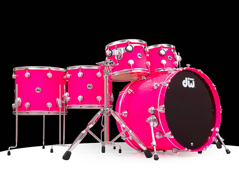 DW Collector's 6pc SSC Maple Kit- Neon Hot Pink w/ Satin | Reverb