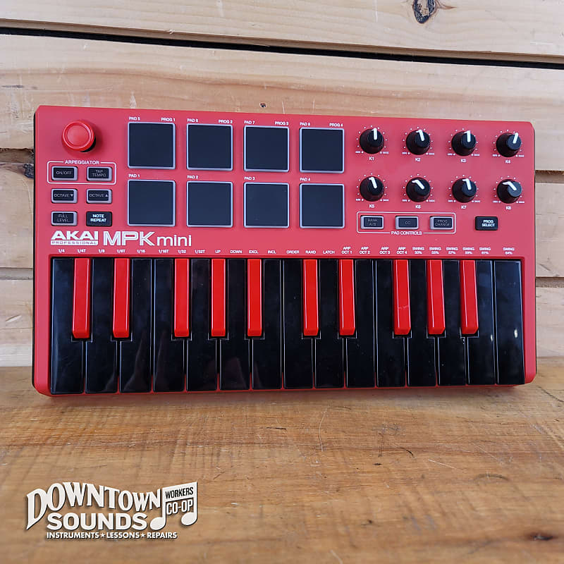 Akai MPK Mini Midi Controller - Red | Reverb
