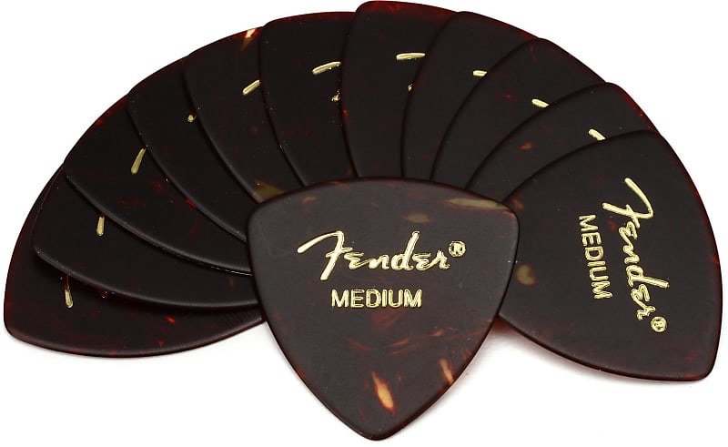 Fender 346 Shape Classic Celluloid Picks - Medium Tortoise | Reverb