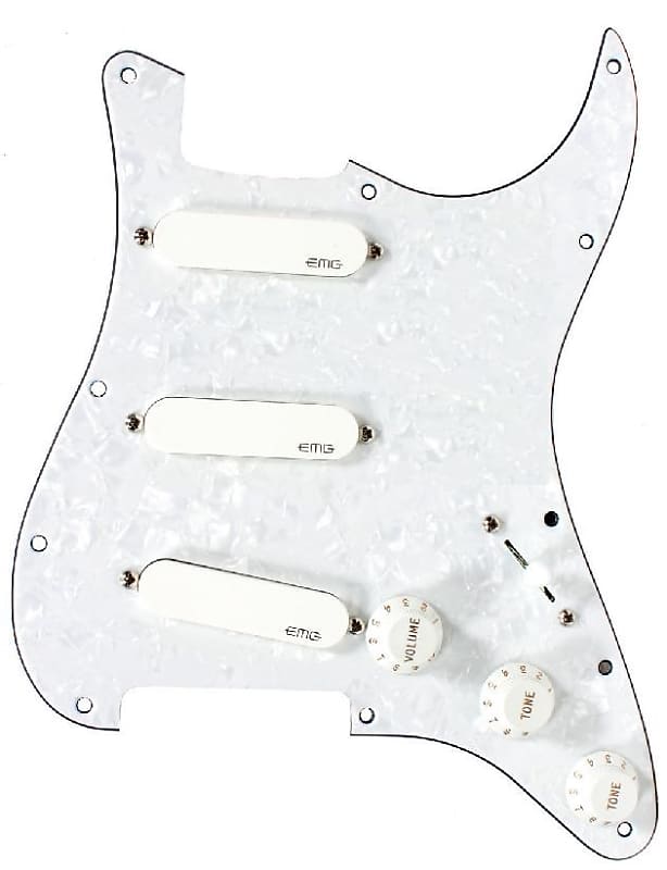 EMG DG20 DAVID GILMOUR WHITE SA PICKUP SET ON WHITE PEARL | Reverb