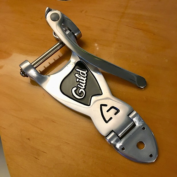Guild Bigsby b6 vibrato tailpiece g logo Chrome original USA | Reverb
