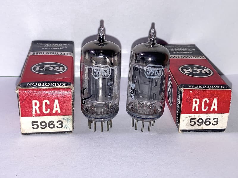 1958 RCA 5963 12AU7 ECC82 Black Plate Tubes, Platinum Matched | Reverb