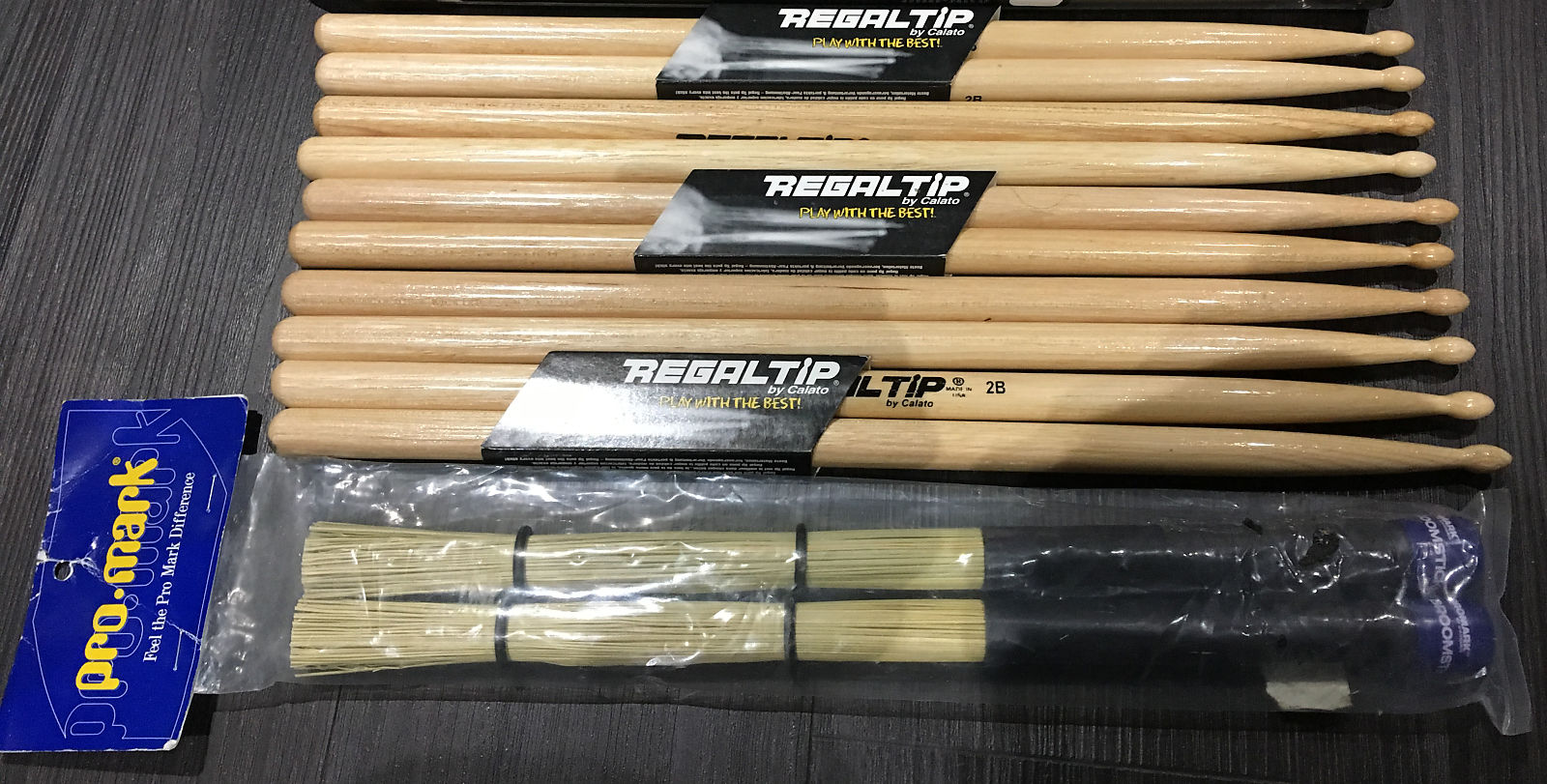 Regal Tip 2B American Hickory Nylon Tip Drum Sticks | Reverb