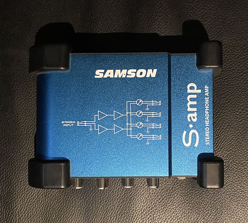 Samson S-amp Stereo Headphone Amp - 4 Outputs ~2014 - Blue | Reverb