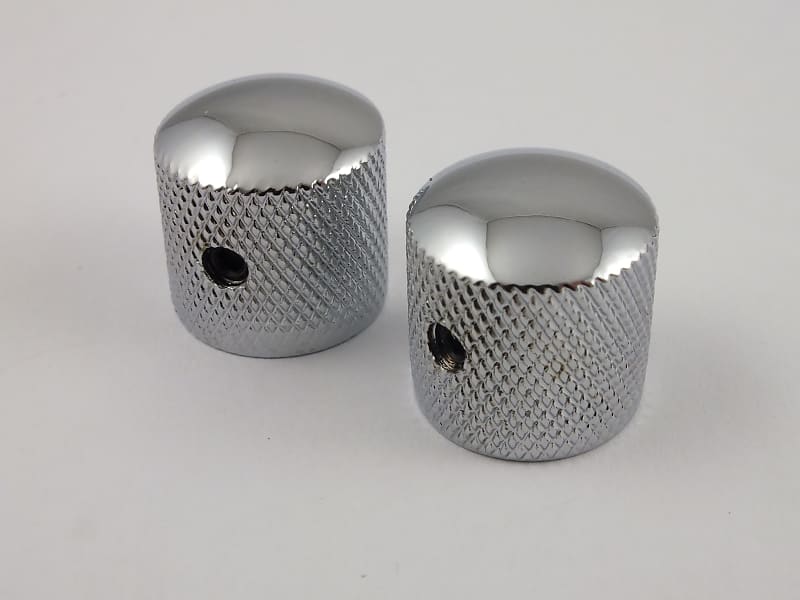 2 Chrome Telecaster Knurled Guitar Knobs Vintage Style | Reverb UK