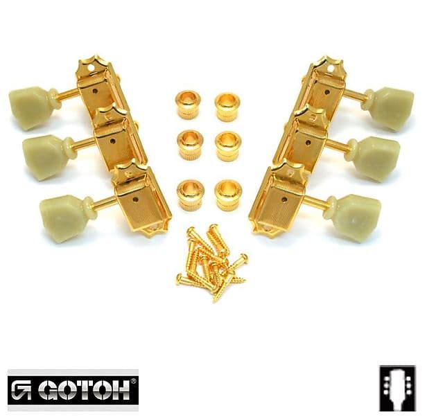 Gotoh SD90 3x3 Vintage Keystone Style Locking Tuners - Gold - | Reverb