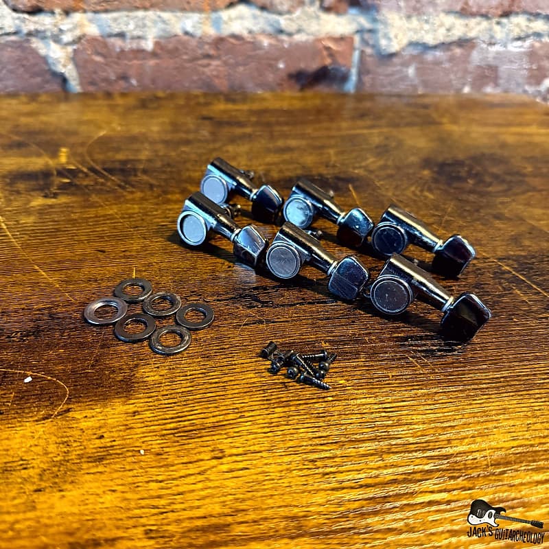 *RARE* Gotoh Octagon Crown Head 6-in-Line 10mm (1980s - Black | Reverb