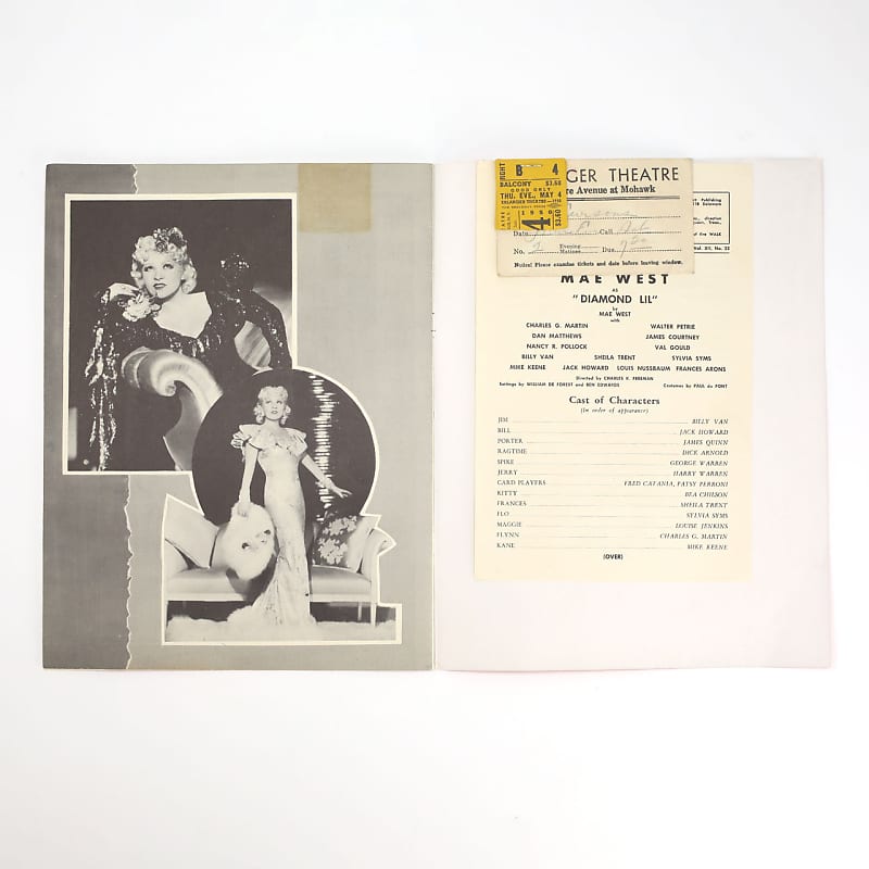MAE WEST Diamond Lil theater program 1950 | Reverb