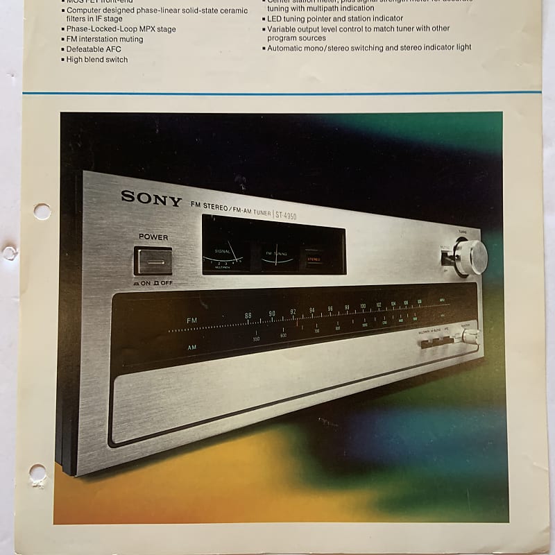 Sony ST-4950 1979 dealer sheet | Reverb UK