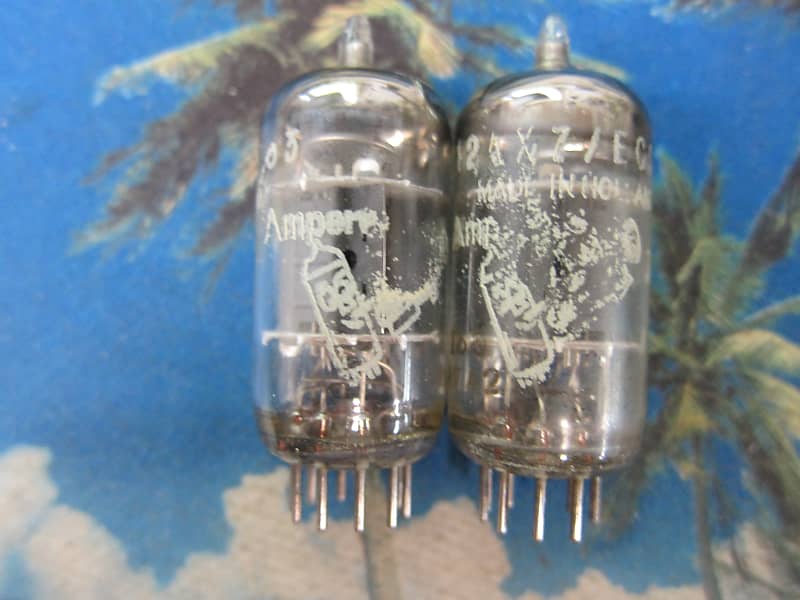 Pr Amperex ECC83 12ax7 Preamp Tubes,Bugle Boy,Matching #s | Reverb