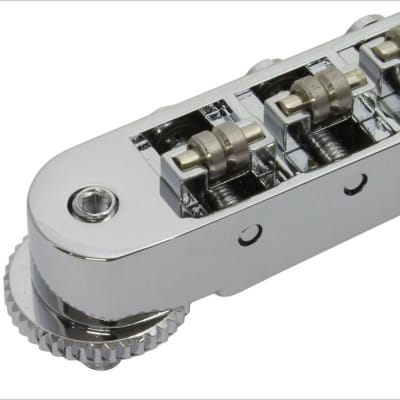 Chrome Tune-O-Matic M4 Bridge w/ Roller Saddles for Gibson | Reverb