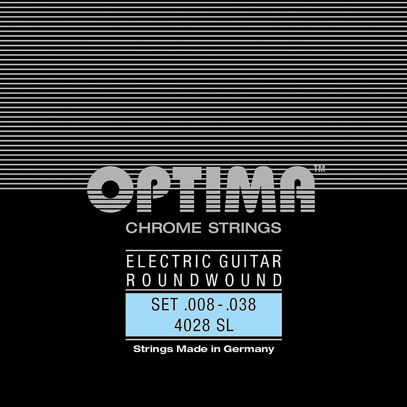 Optima Chrome Electric Guitar String Set, Chrome, .008-.038 | Reverb