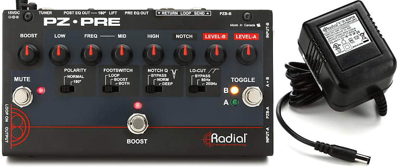 Radial Tonebone PZ-Pre 2-channel Acoustic Instrument Preamp | Reverb