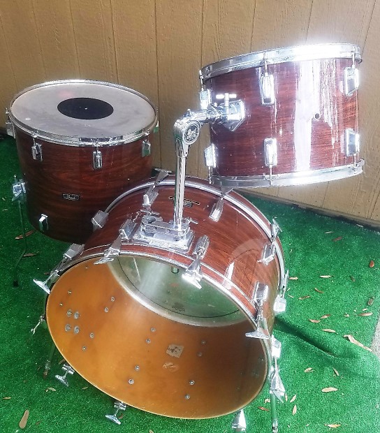 Vintage Pearl Fiberglass shell drum set 24, 14, 18 | Reverb