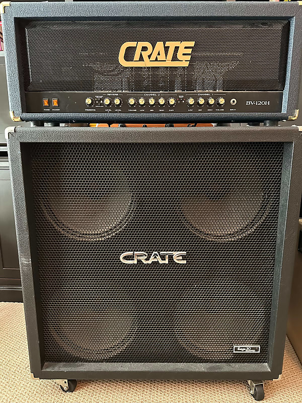 Crate BV120H Blue Voodoo 120W Tube Guitar Amp Head and 4x12 | Reverb